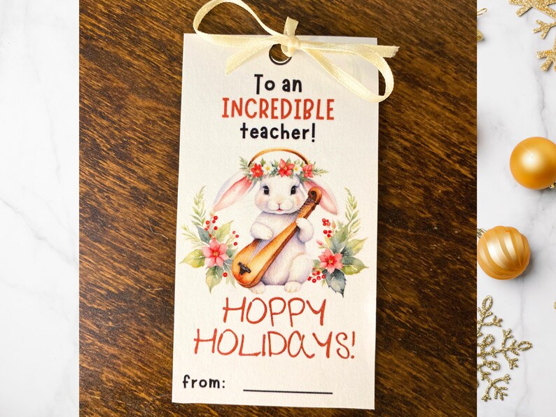 Teacher Christmas Gift Tags, Holiday Puns (PDF) Adorable Animal Gift ...