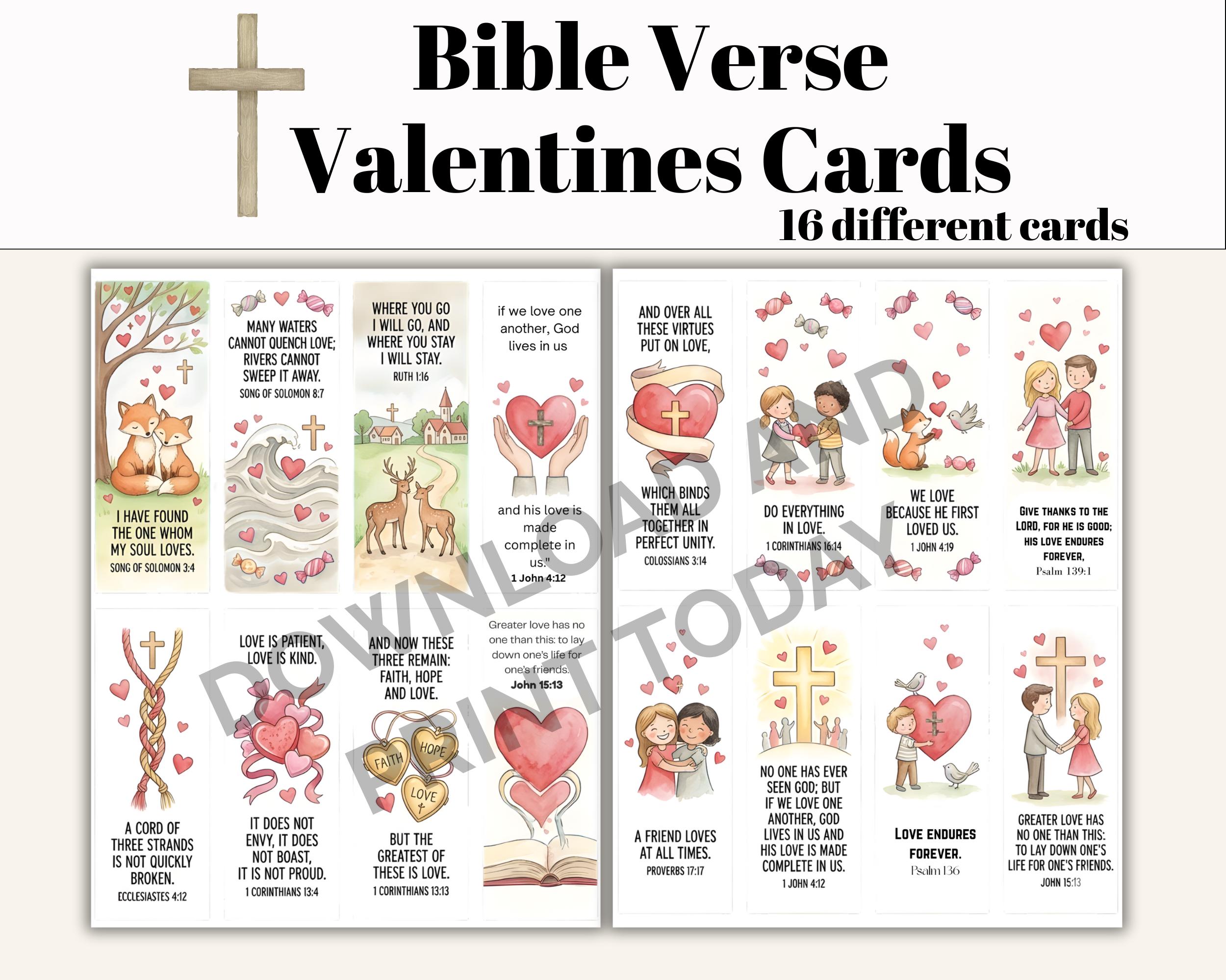 Valentines Day Bible Verse Cards Love Verses for Christian Valentines ...