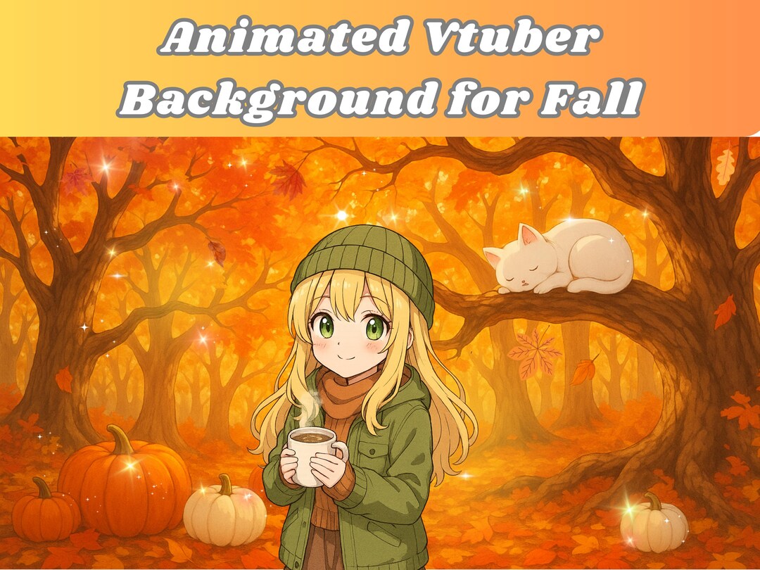 Fall Animated Vtuber Background for Twitch Autumn Halloween Season ...