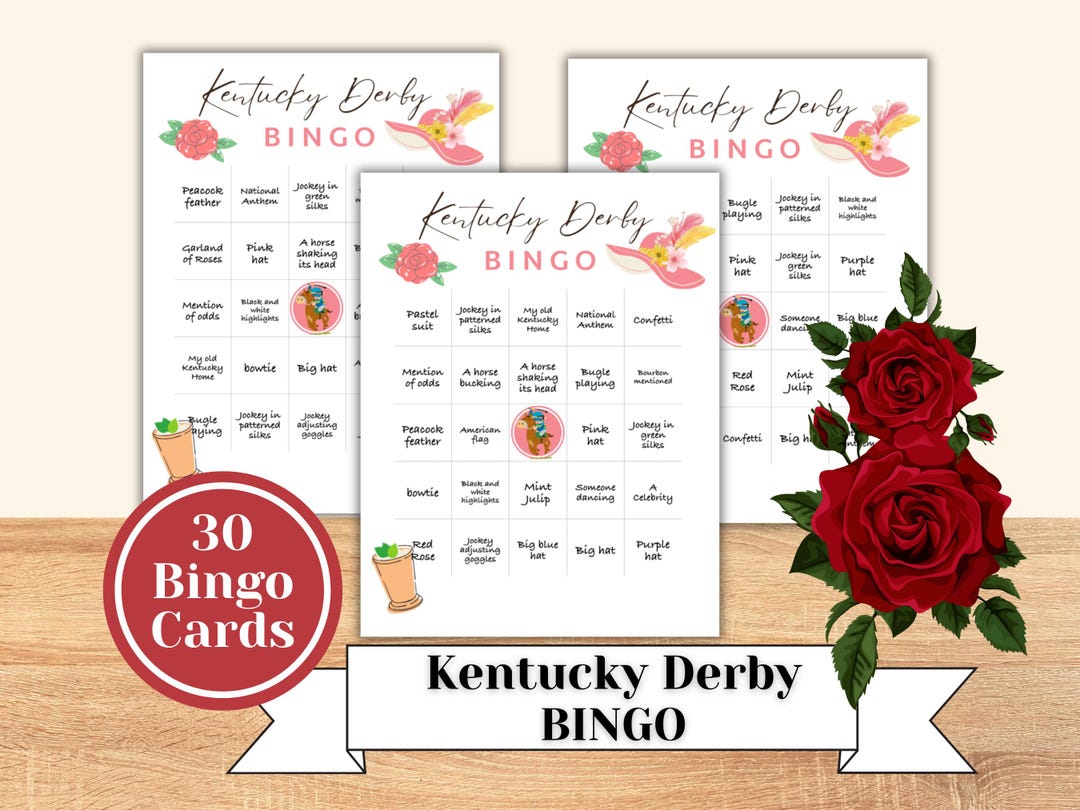 Kentucky Derby Bingo Game Printable | 30 Kentucky Derby Bingo Cards ...