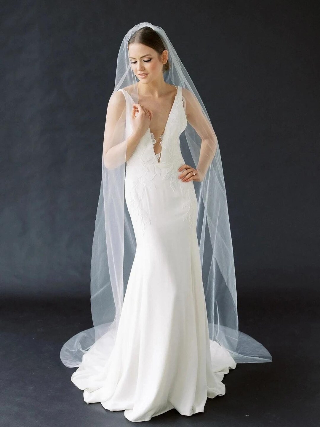 Elegant Soft Bridal Veil, White Wedding Veil, Royal Classic Veil ...