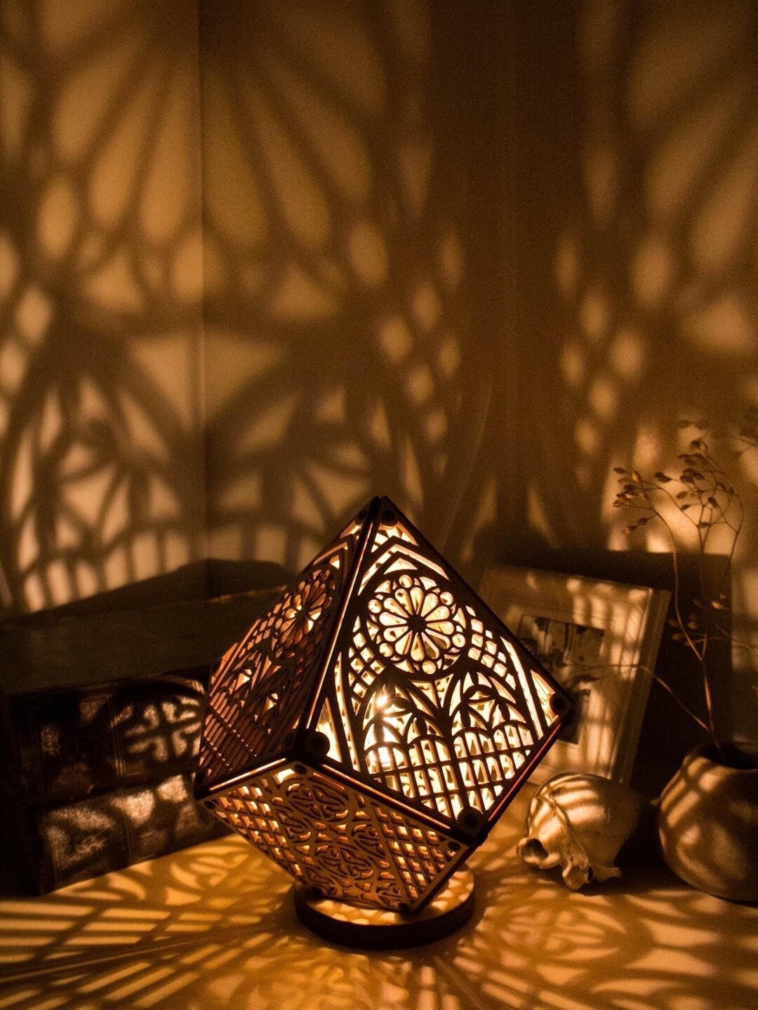 Hosting Decor, Handmade Cathedral Shadow Lamp, Mood Setting Home Decor ...