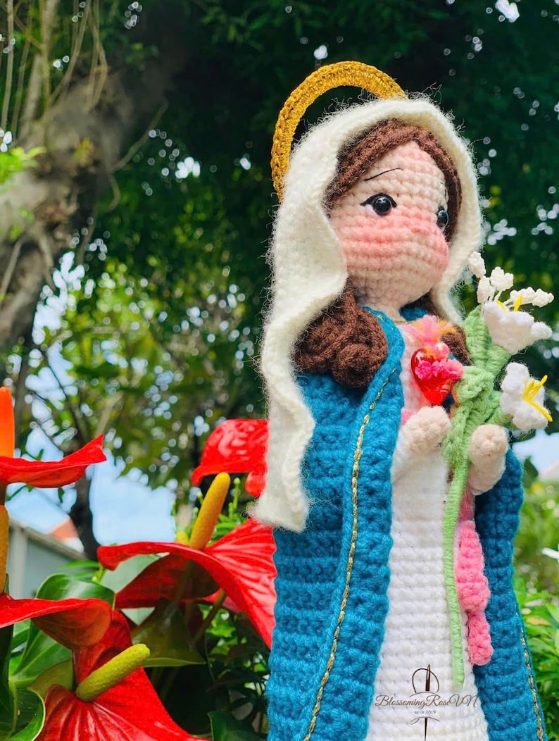 Handmade Virgin Mary Crochet Doll: Catholic Christmas Decoration - Etsy