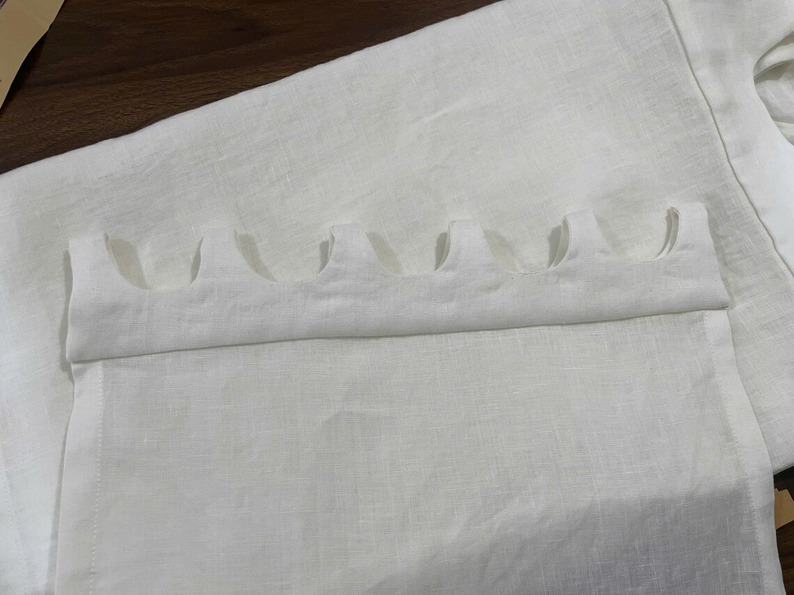 Linen Cafe Curtain Panel: Tab Top, Semi-sheer, Custom Size - Etsy