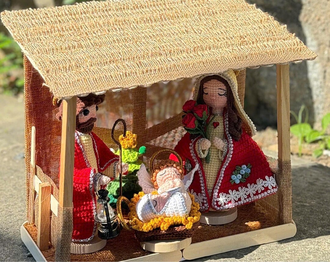 Holy Family Nativity Scene, Crochet Nativity Set, Mother Mary, Joseph ...