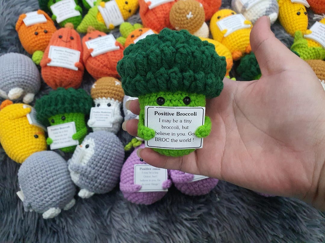 Handmade Crochet Emotional Support Friends | Crochet Vegetable Series ...
