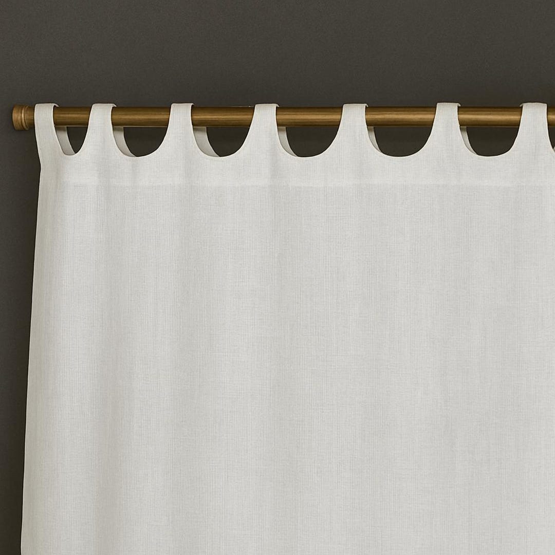 Linen Cafe Curtain Panel, Tab Top, Semi-sheer, Custom Size - Etsy