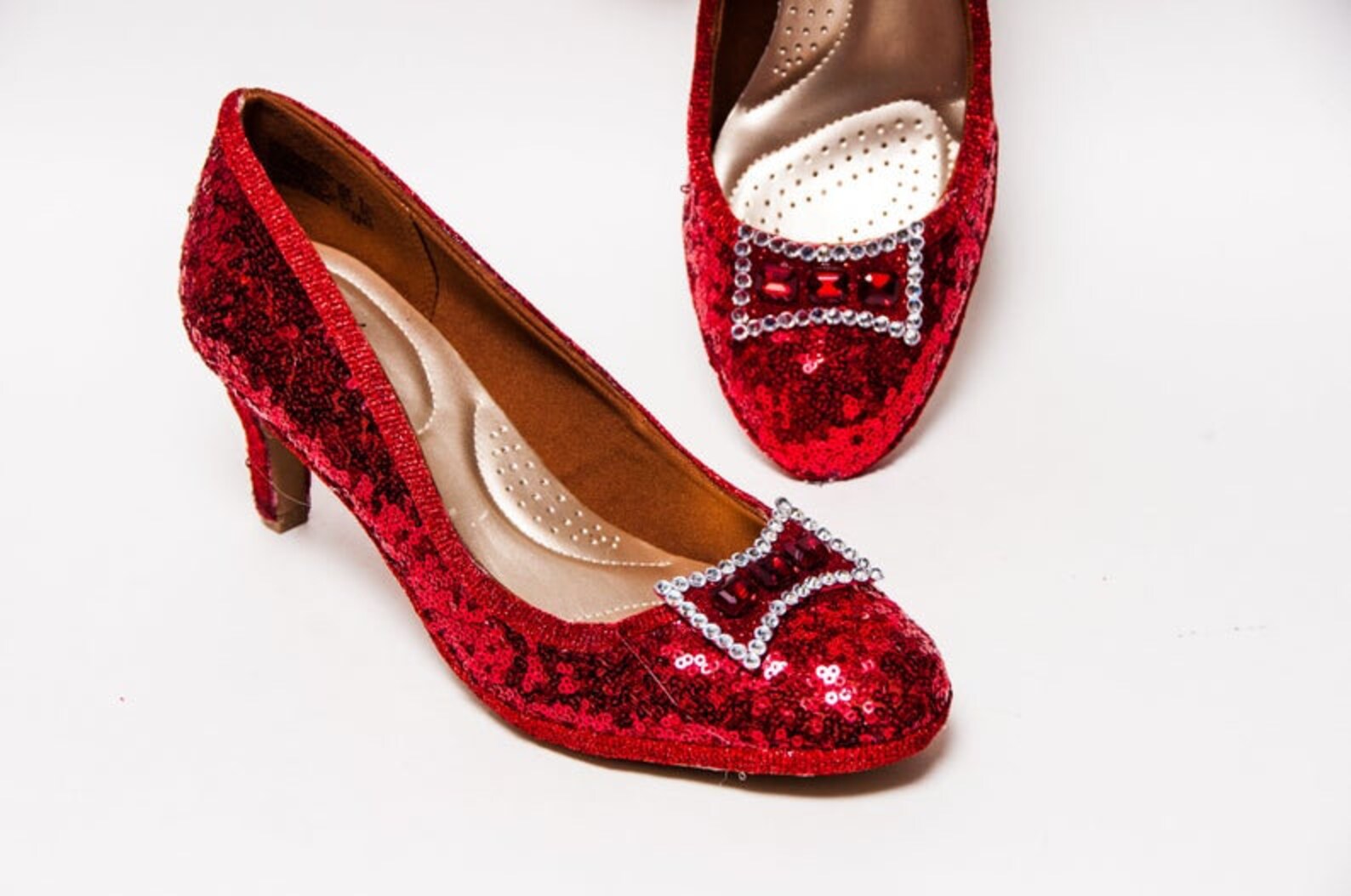 Red Sequin 3 Inch High Heels | Etsy