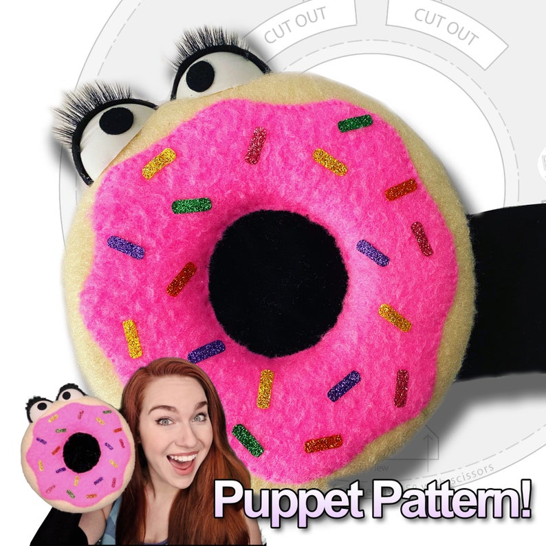 Downloadable Frosted Donut Professional Hand Puppet Pattern by - Etsy