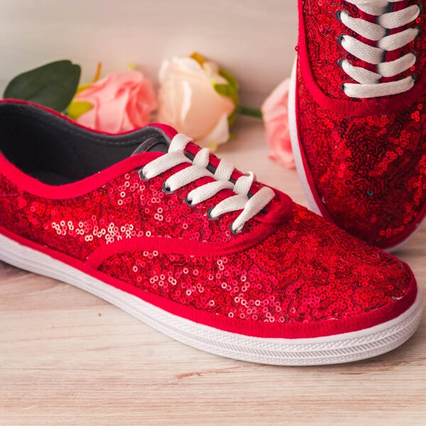 Sequin Tennis Shoes - Etsy