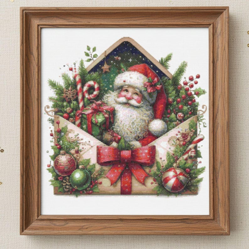 Classic Santa Claus Cross Stitch Pattern PDF Santa in Envelope ...