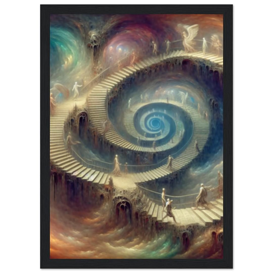 Dantes Inferno With Never Ending Stairs Classic Semi-glossy Paper ...