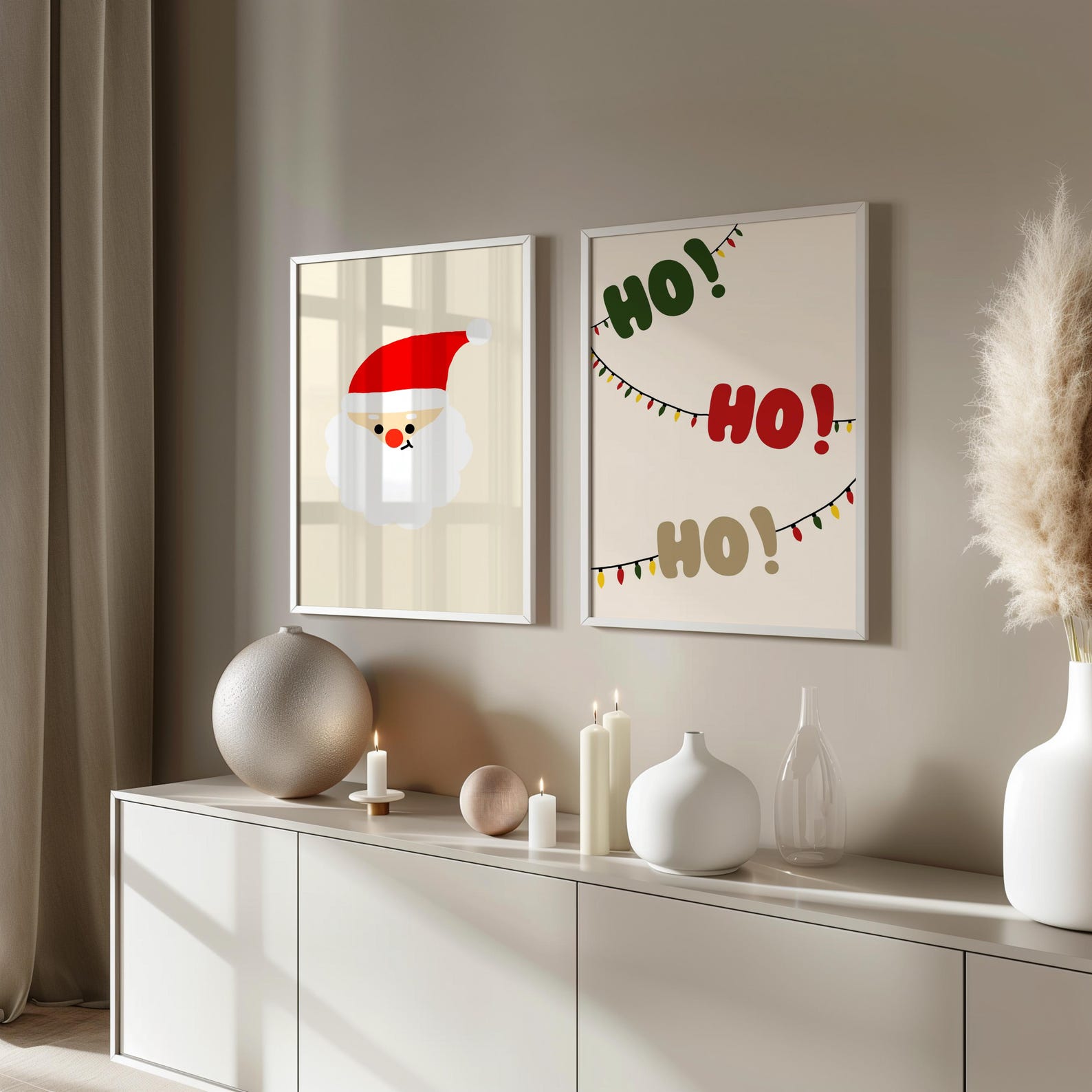 Set of 2 Christmas Printable Gallery Wall Art, Christmas Prints ...