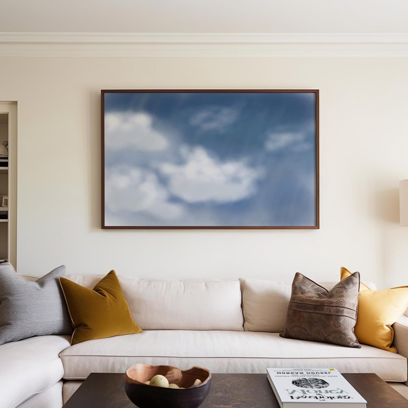 Blue Sky Wall Art, Digital Sky Art Print, Minimalist Sky Painting ...