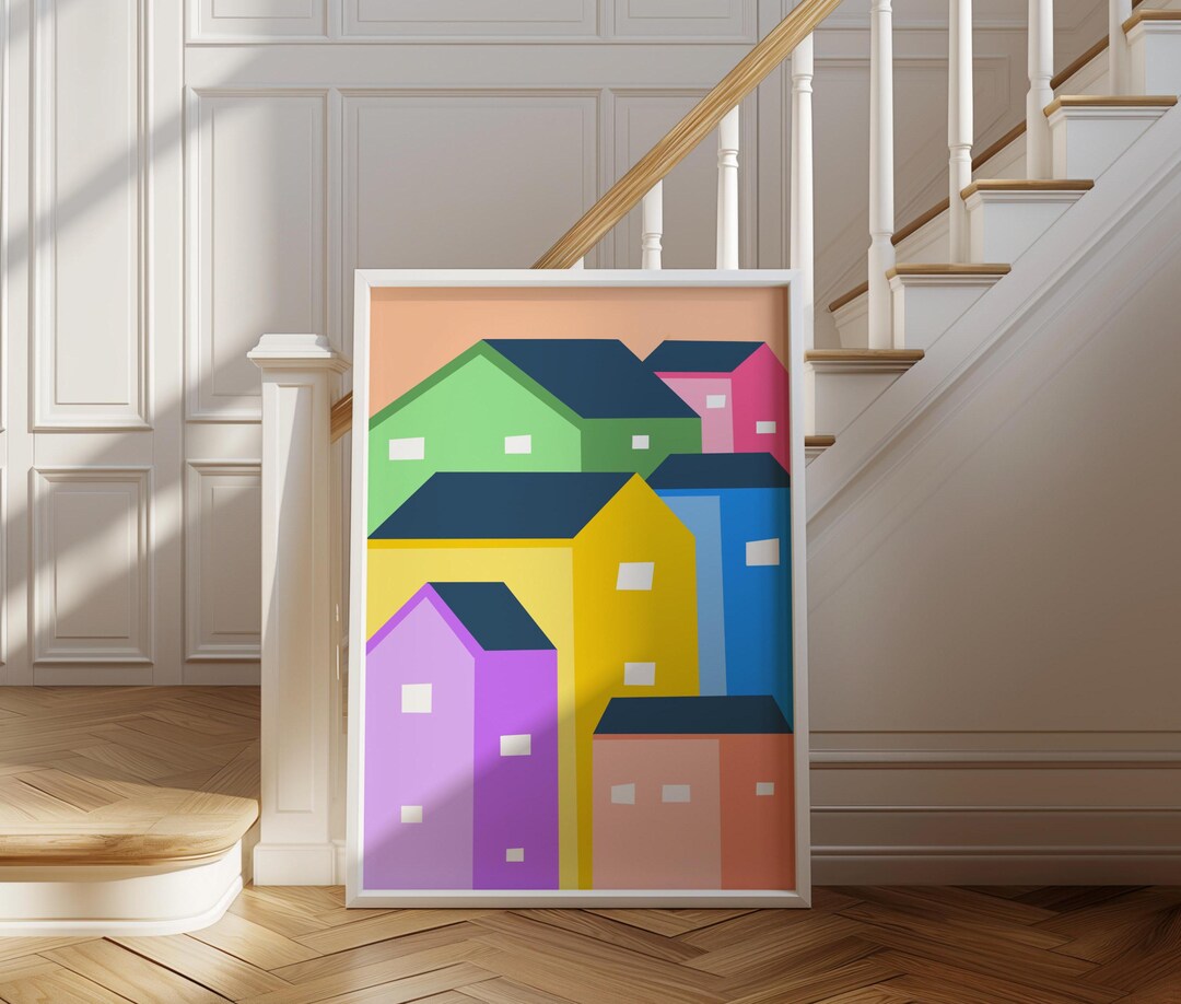 Abstract Colorful Building, Abstract Wall Art, Printable Wall Art ...