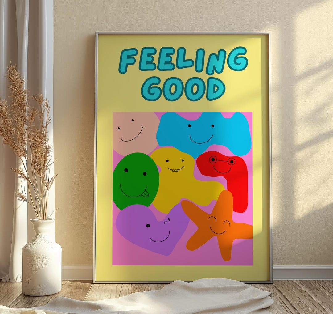 Feeling Good Art Prints, Colorful Poster, Retro Wall Art, Trendy Room ...