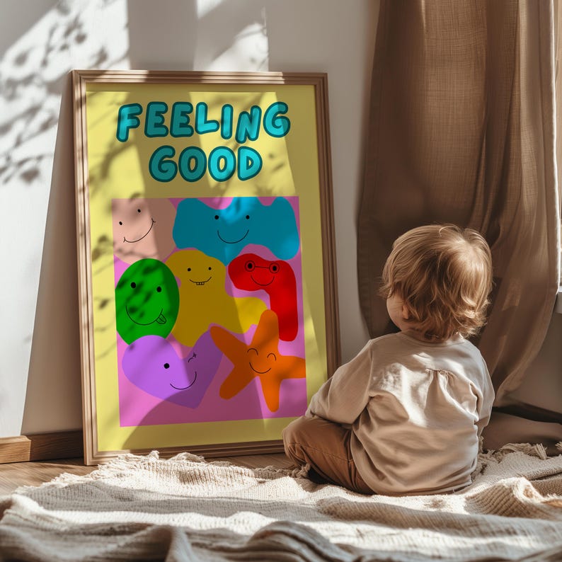 Feeling Good Art Prints, Colorful Poster, Retro Wall Art, Trendy Room ...
