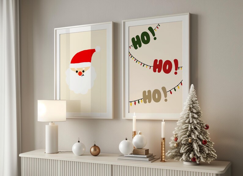 Set of 2 Christmas Printable Gallery Wall Art, Christmas Prints ...