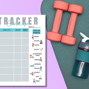 Weekly Exercise Tracker Printable, Fitness/workout Planner Template ...