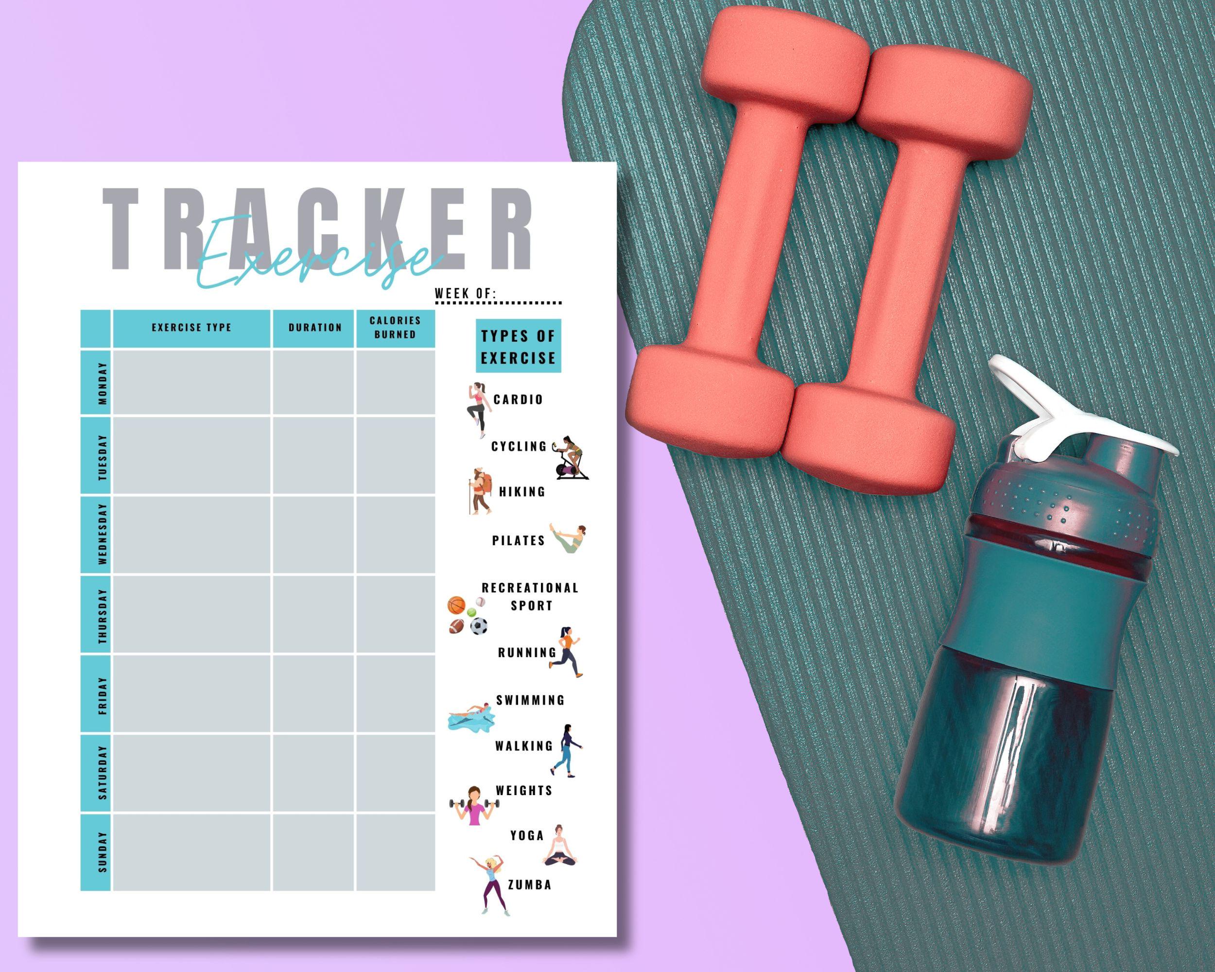 Weekly Exercise Tracker Printable, Fitness/workout Planner Template ...