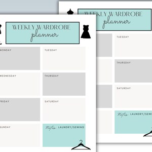 Weekly Outfit Planner Printable: Minimalist Fashion Wardrobe Template ...