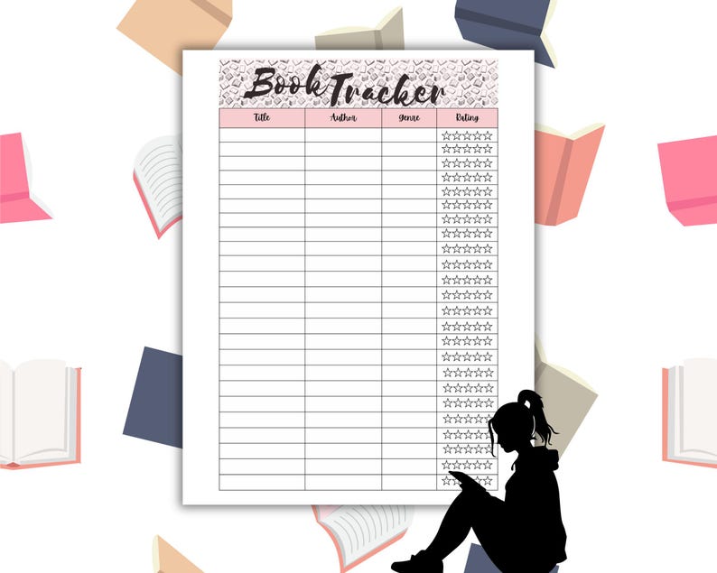 Book Tracker Printable, Reading Tracker, Reading List, Book Log ...