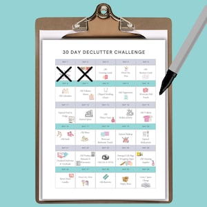30 Day Declutter Challenge Printable, Declutter Checklist Template, Declutter Planner, Daily ...
