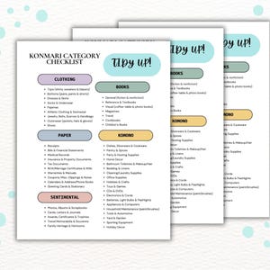 Konmari Category Checklist Printable: Declutter Planner List (PDF ...