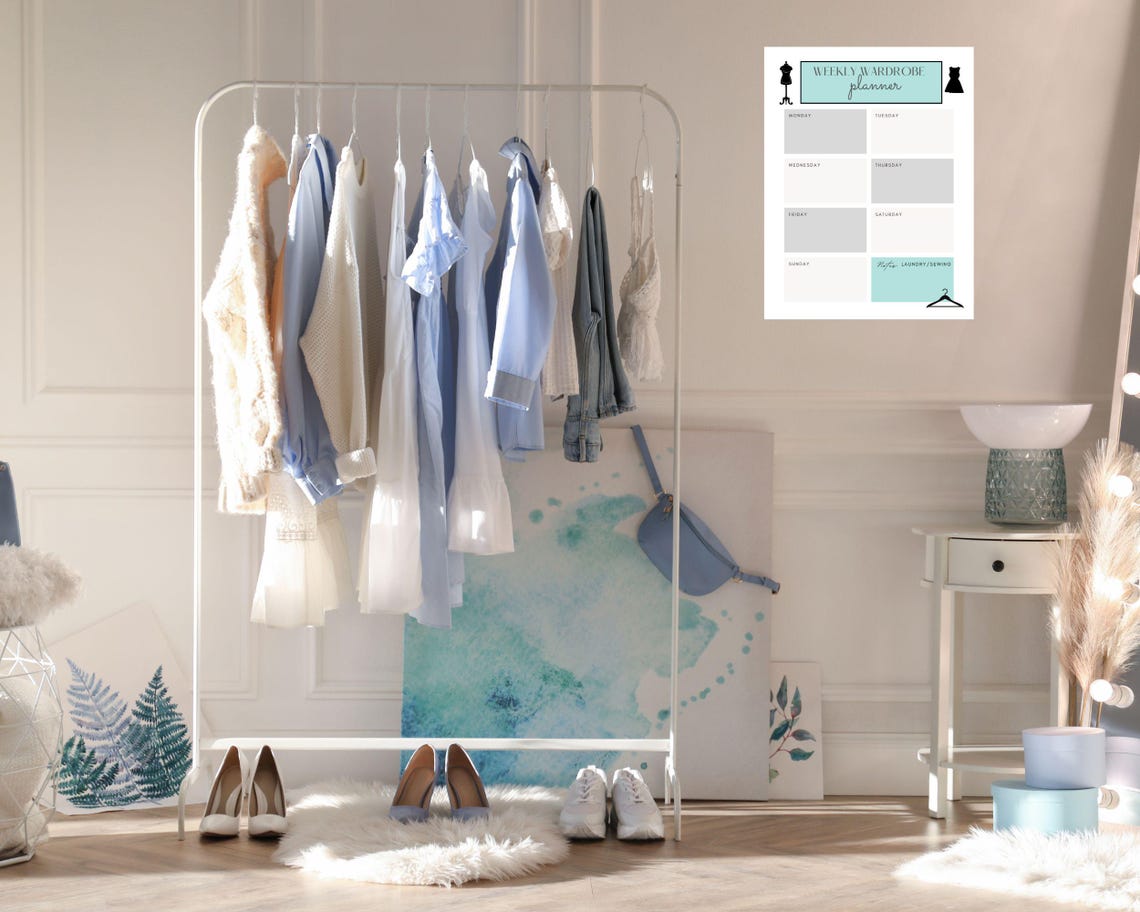 Weekly Wardrobe Planner Printable, Minimalist Outfit Planner, Fashion ...