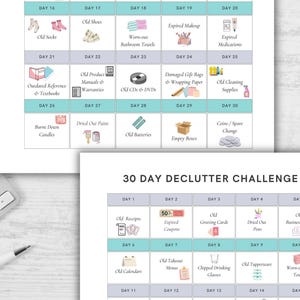 30 Day Declutter Challenge Printable, Declutter Checklist Template, Declutter Planner, Daily ...