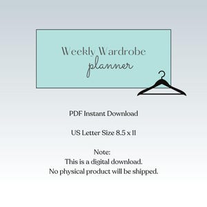 Weekly Outfit Planner Printable: Minimalist Fashion Wardrobe Template ...