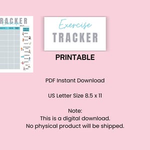 Weekly Exercise Tracker Printable, Fitness/workout Planner Template ...