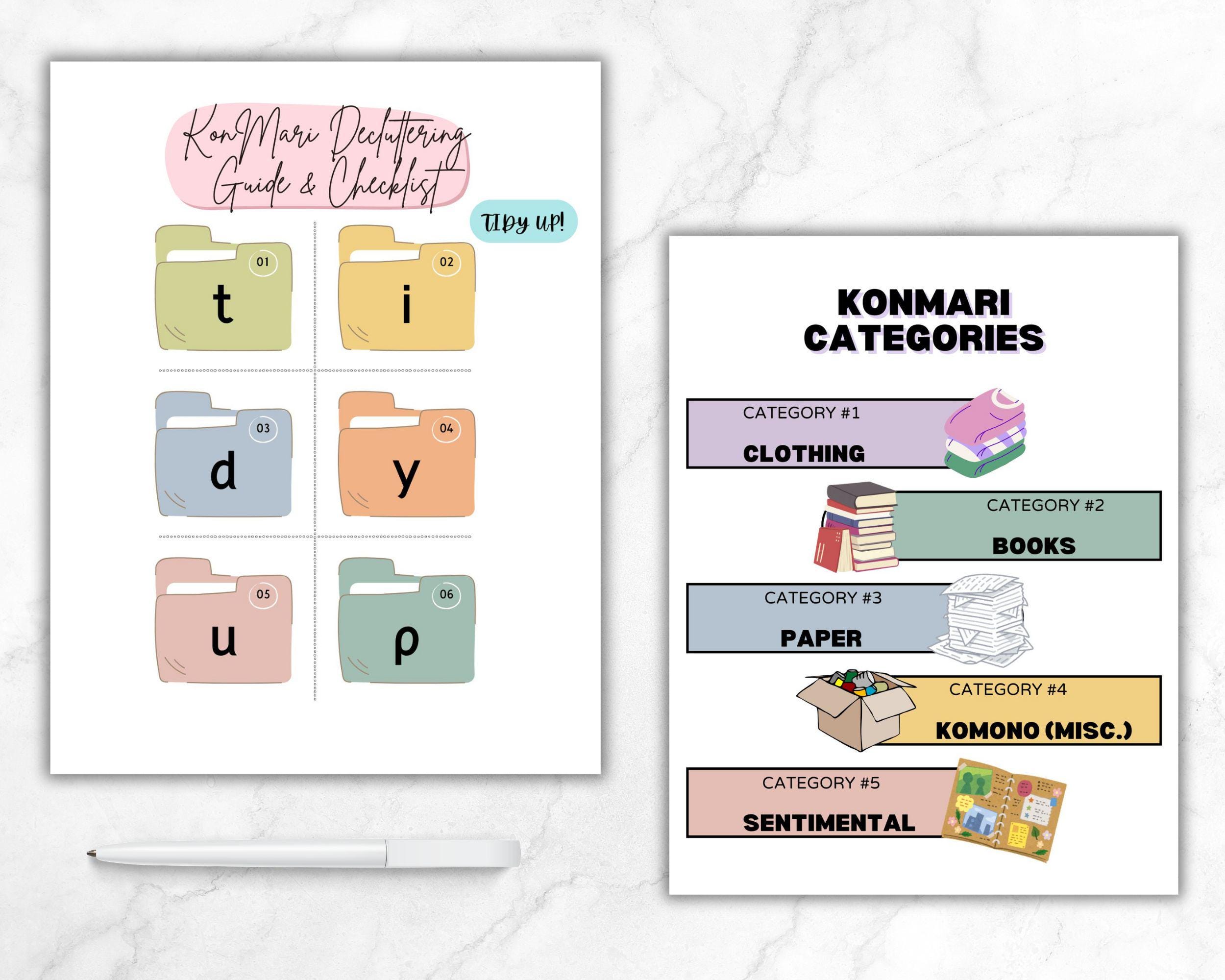 Konmari Decluttering Guide & Checklist Planner: 10-page Printable (PDF ...