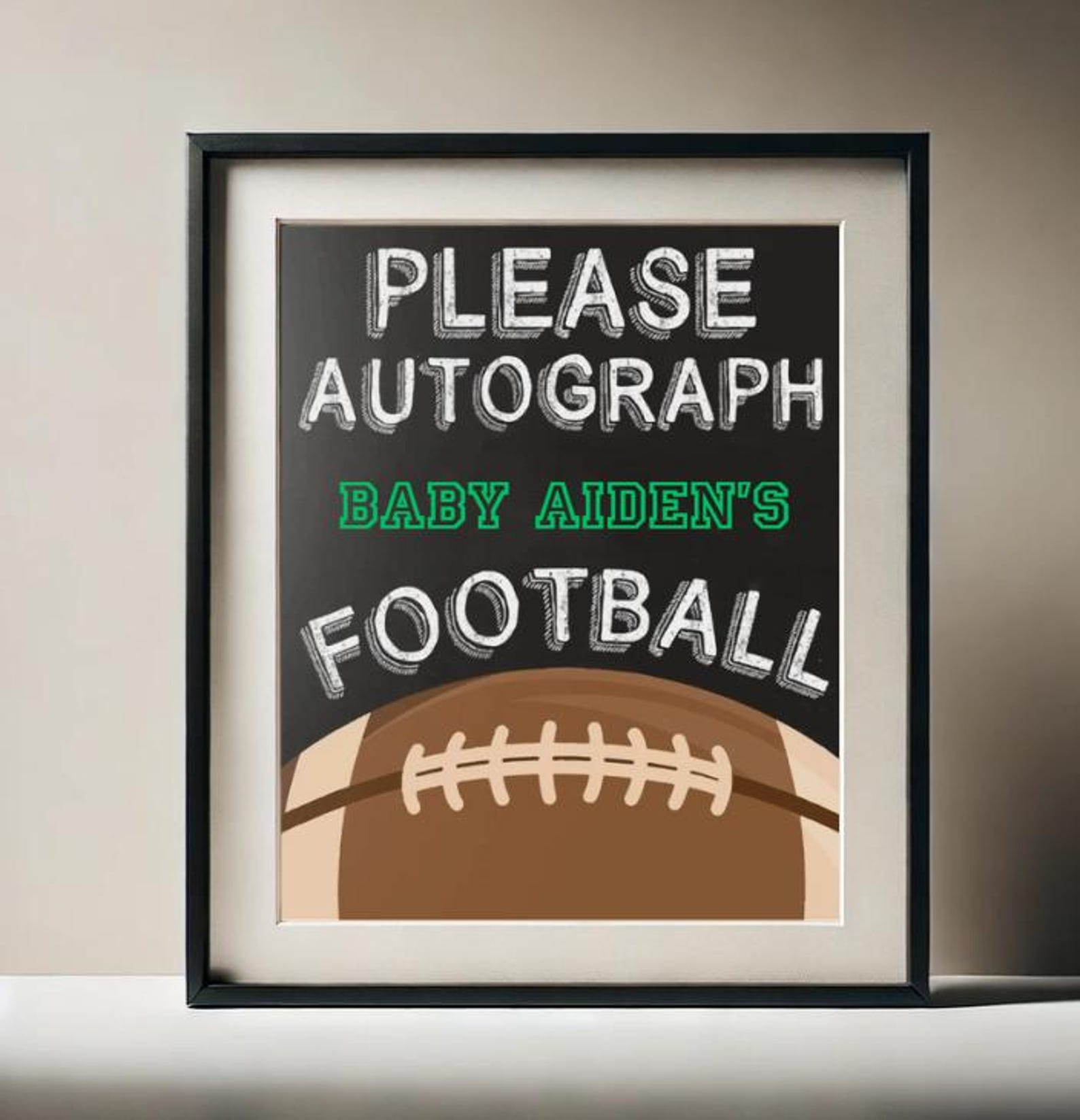 Personalized "please Autograph" Football Poster - Sports Theme Baby ...