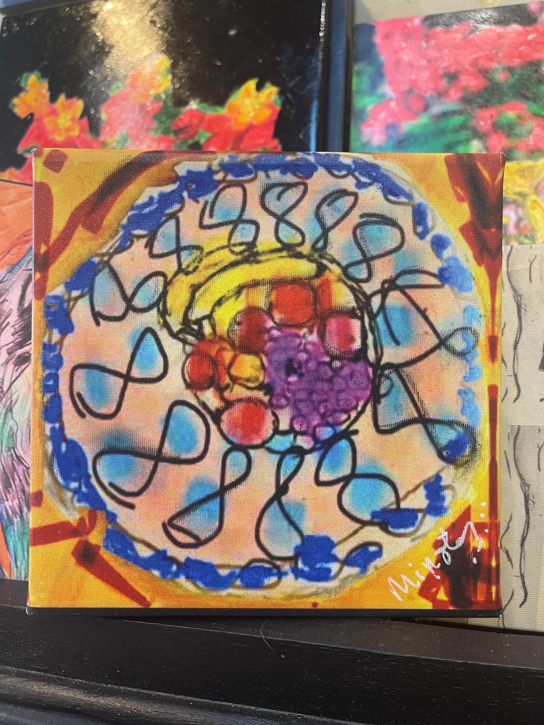 Spirited Circle of Fruitful Colors Original Painting by Richard Minster ...