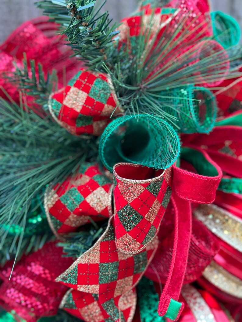 Traditional Red, Green, and Gold Christmas Swag - Etsy