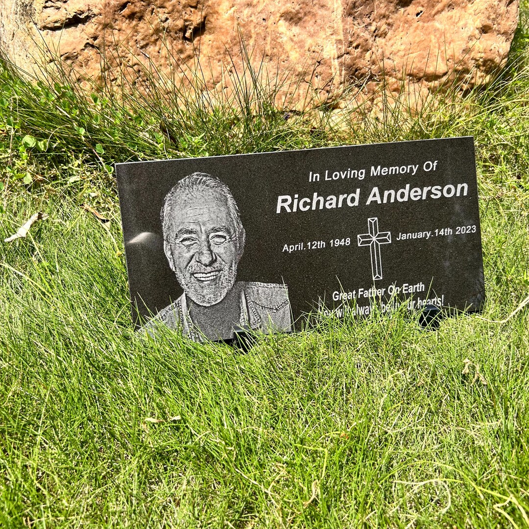 Personalized Memorial Plaques With Photo, Memorial Stone for Cemetery ...