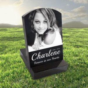20''x20''x6'' Personalized Laser Engraved Upright Black Granite ...