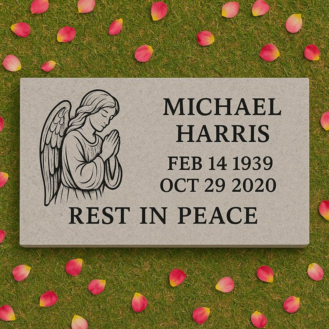 Personalized Flat Granite Memorial Stone – 4" Thick| Cemetery Marker ...