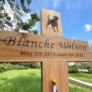 22''x12'' Personalized Wooden Memorial Crosses Stake for Pet, Cat, Dog ...
