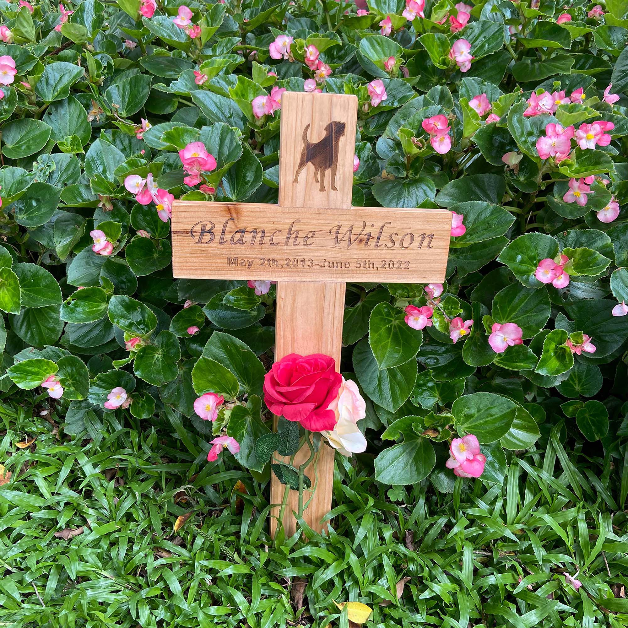 22''x12'' Personalized Wooden Memorial Crosses Stake for Pet, Cat, Dog ...