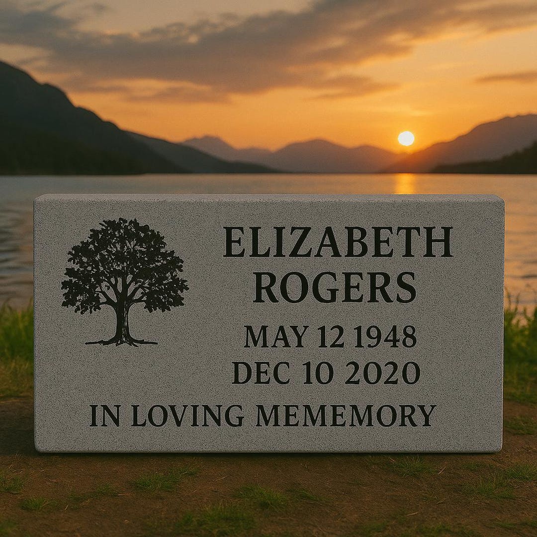24in X 12in X 3in in Loving Memorial Engraved Granite Headstone ...