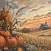 Harvest Time Painting, Digital Art, Fall Painting, Autumn Wall Art ...