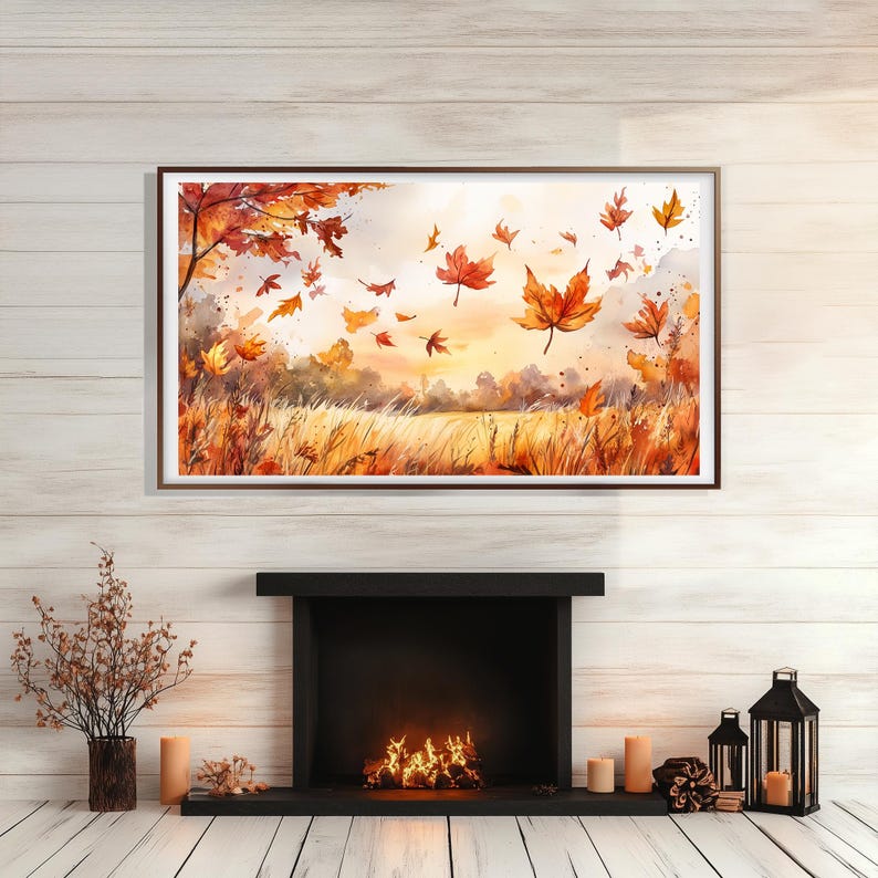 Frame TV Art, TV Art, Thanksgiving TV Art, Frame Art, Fall Painting ...