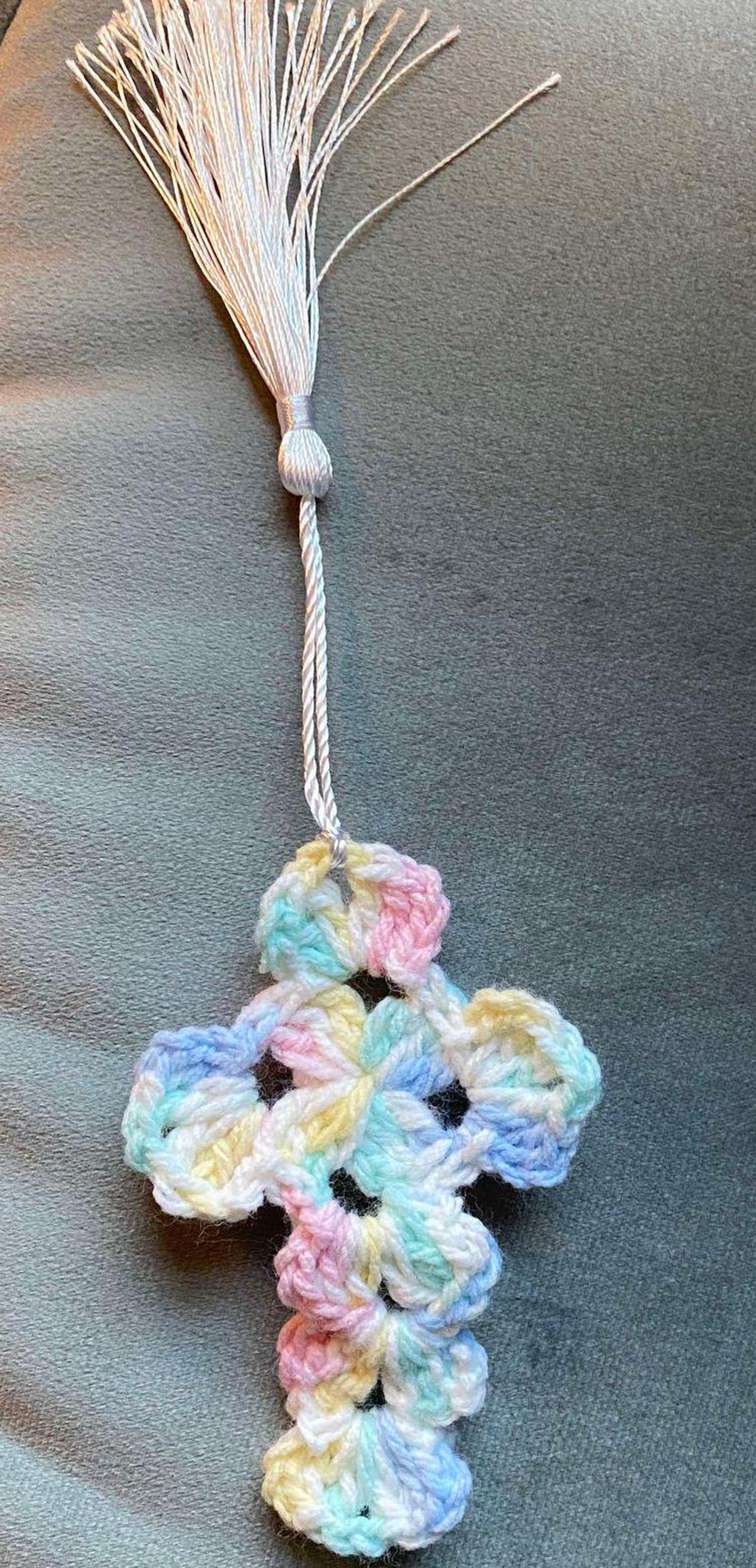 CROCHETED CROSS Book Marker-bible, Religious 4 1/2-inch Cross, Great ...