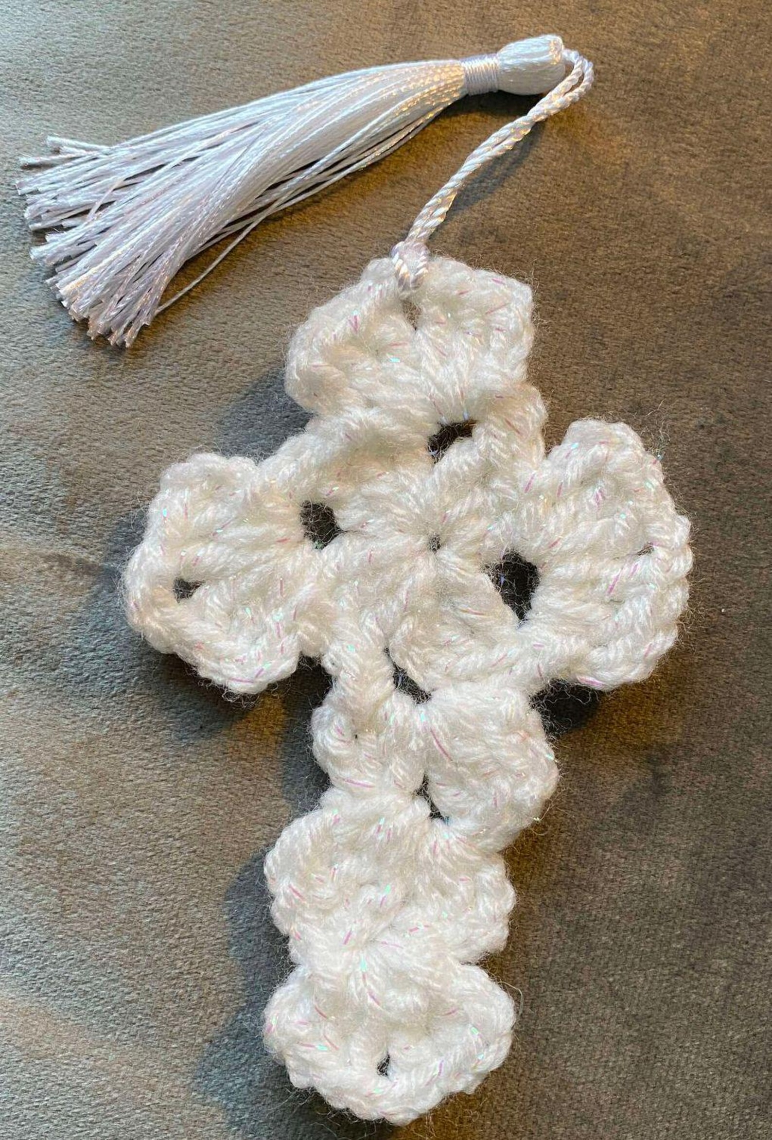 CROCHETED CROSS Book Marker-bible, Religious, 5-inch Cross, Cross With ...