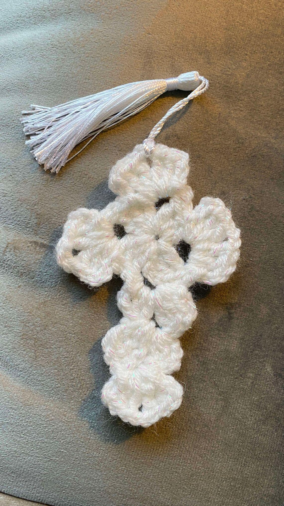 CROCHETED CROSS Book Marker-bible, Religious, 5-inch Cross, Cross With ...