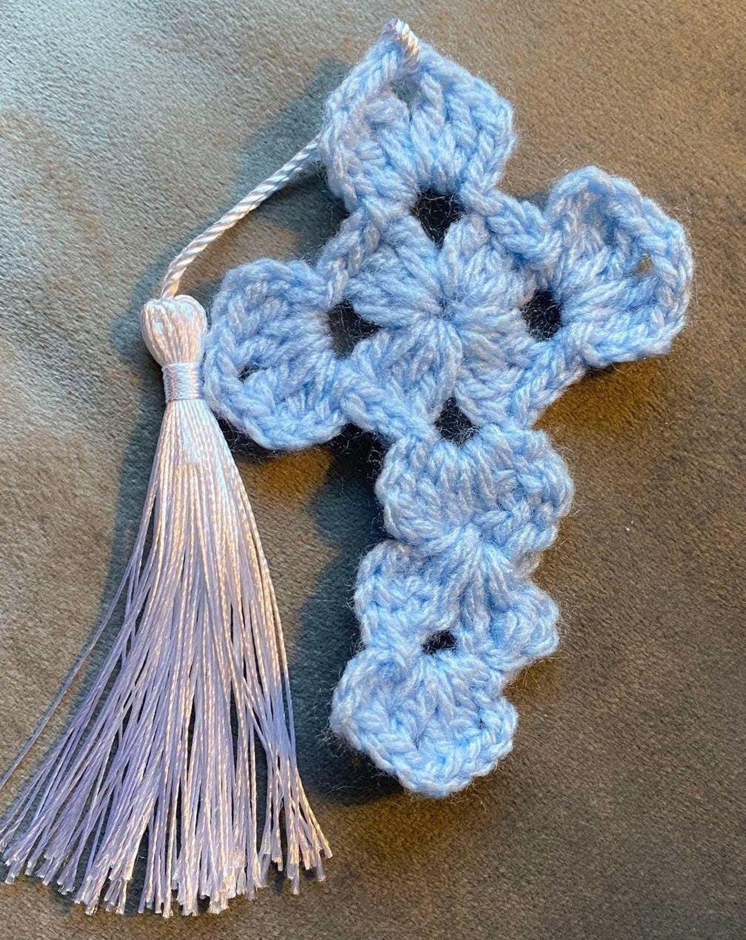 CROCHETED CROSS Book Marker-bible, Religious, 4-inch Cross, Great Gift ...