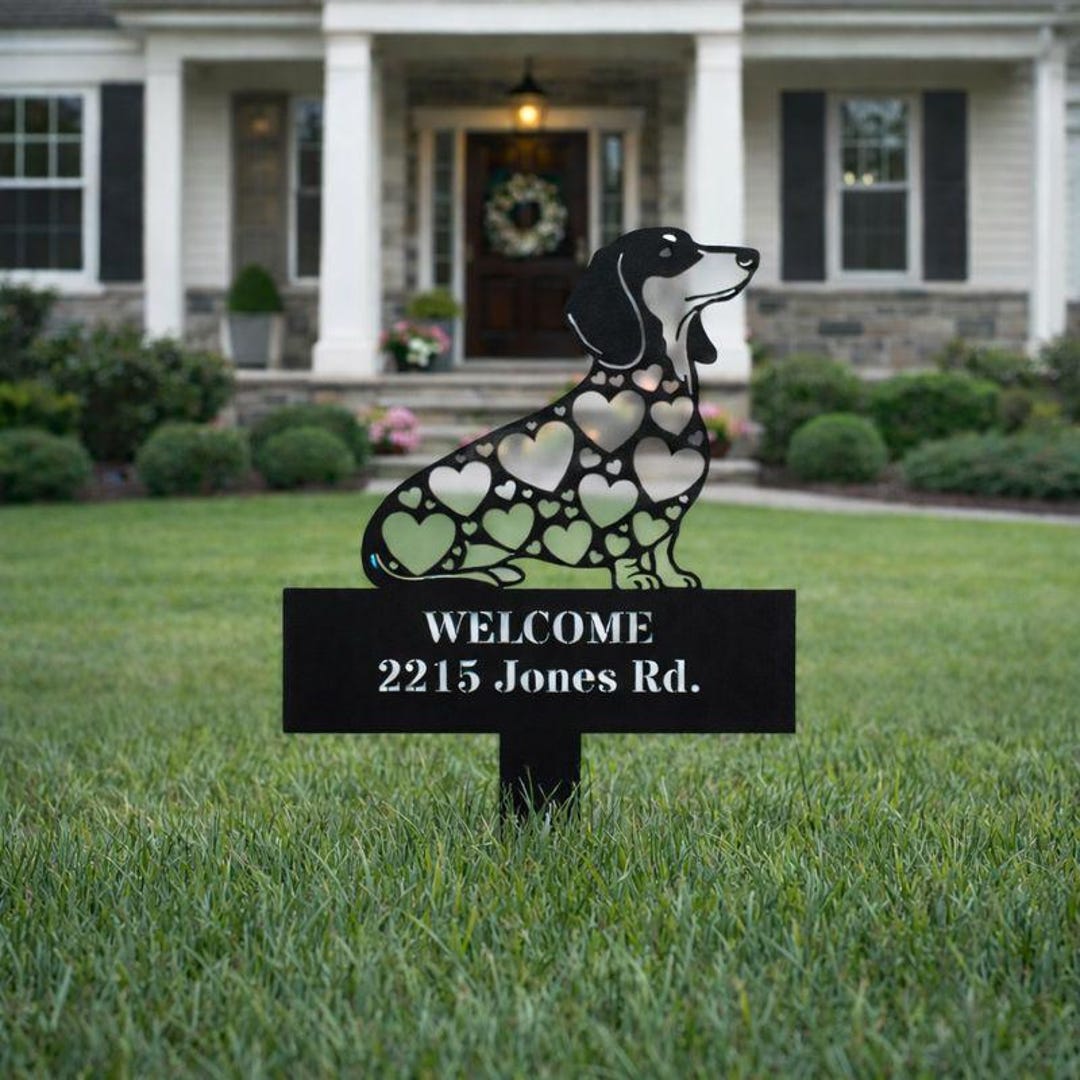 Metal Die Cut Dog Welcome Address Sign - Etsy