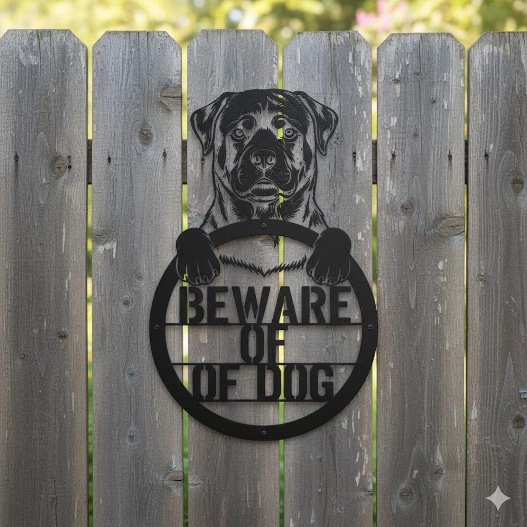 Rottweiler Metal Die-cut Sign, Beware of Dog - Etsy
